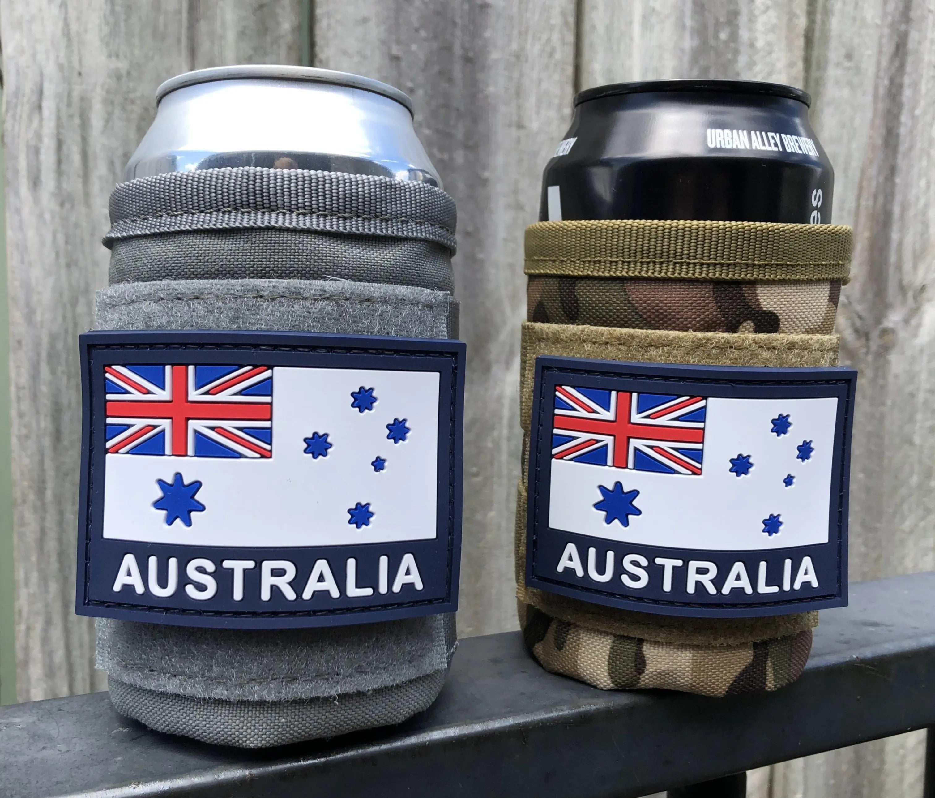 Tactical Tinnie Holder w/ Navy Ensign Patch - Tactical Stubby Coolers